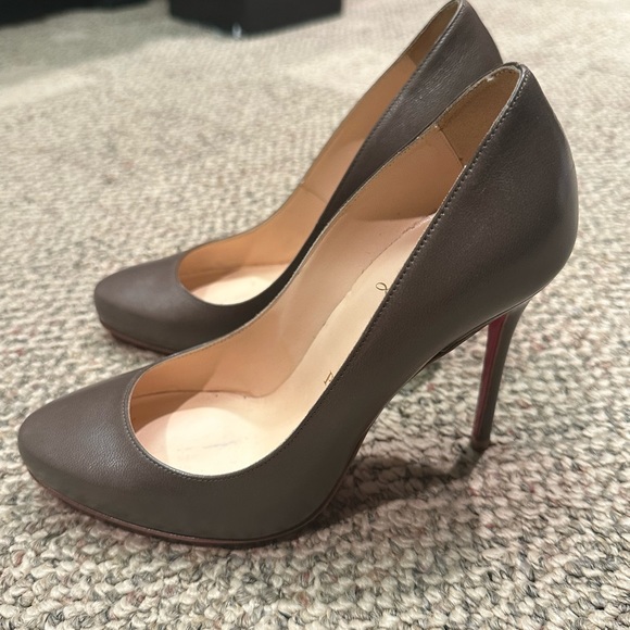 Christian Louboutin | Shoes | Christian Louboutin Elisa 0mm Taupe Napa ...